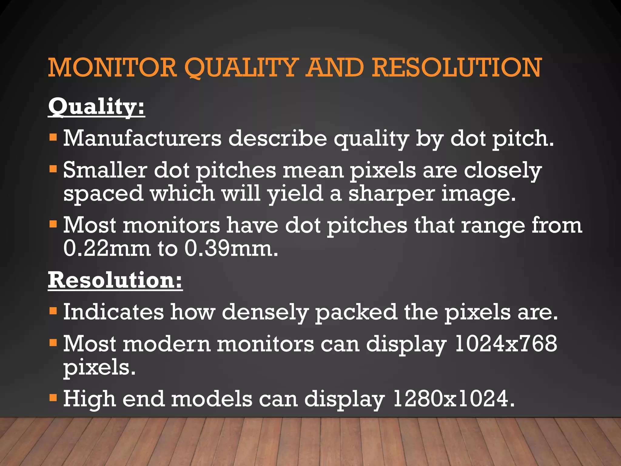 OUTPUT DEVICES: MONITORS (CRT, LCD, LED, PLASMA) | PDF