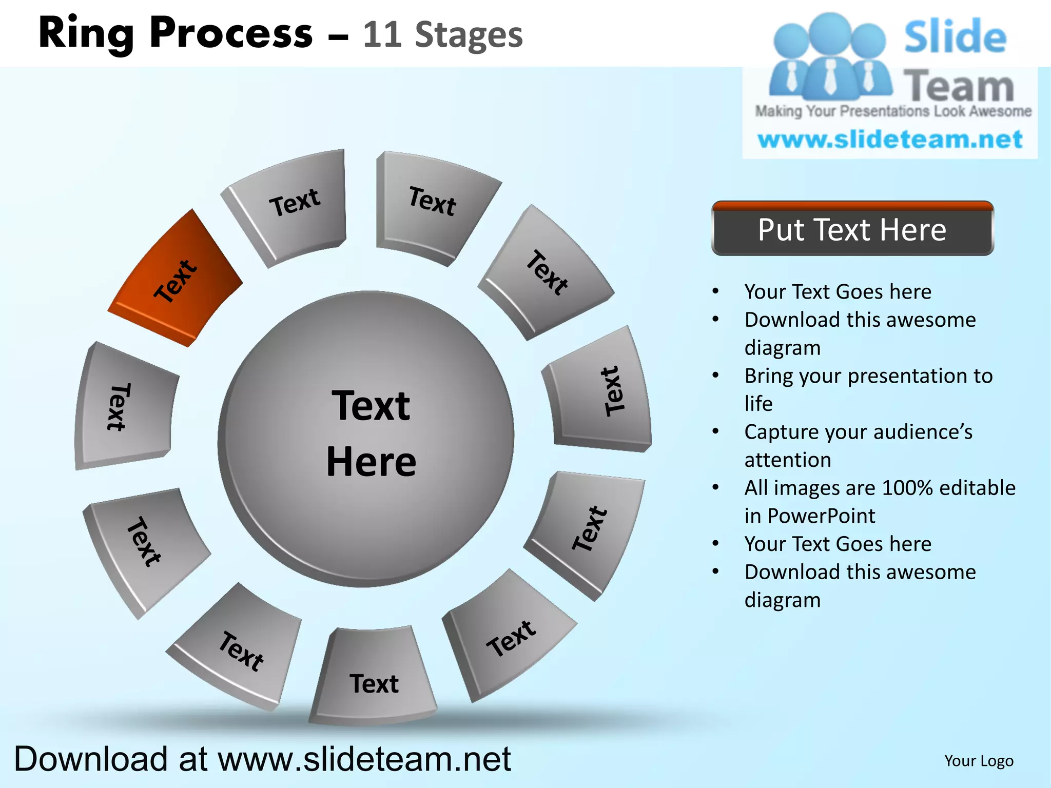 Display pie chart process 11 stages powerpoint presentation slides and ...