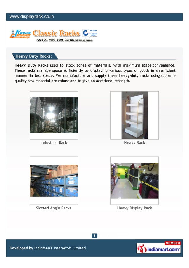 Classic Racks, New Delhi, Wall Racks | PDF | Retail Industry | Industries