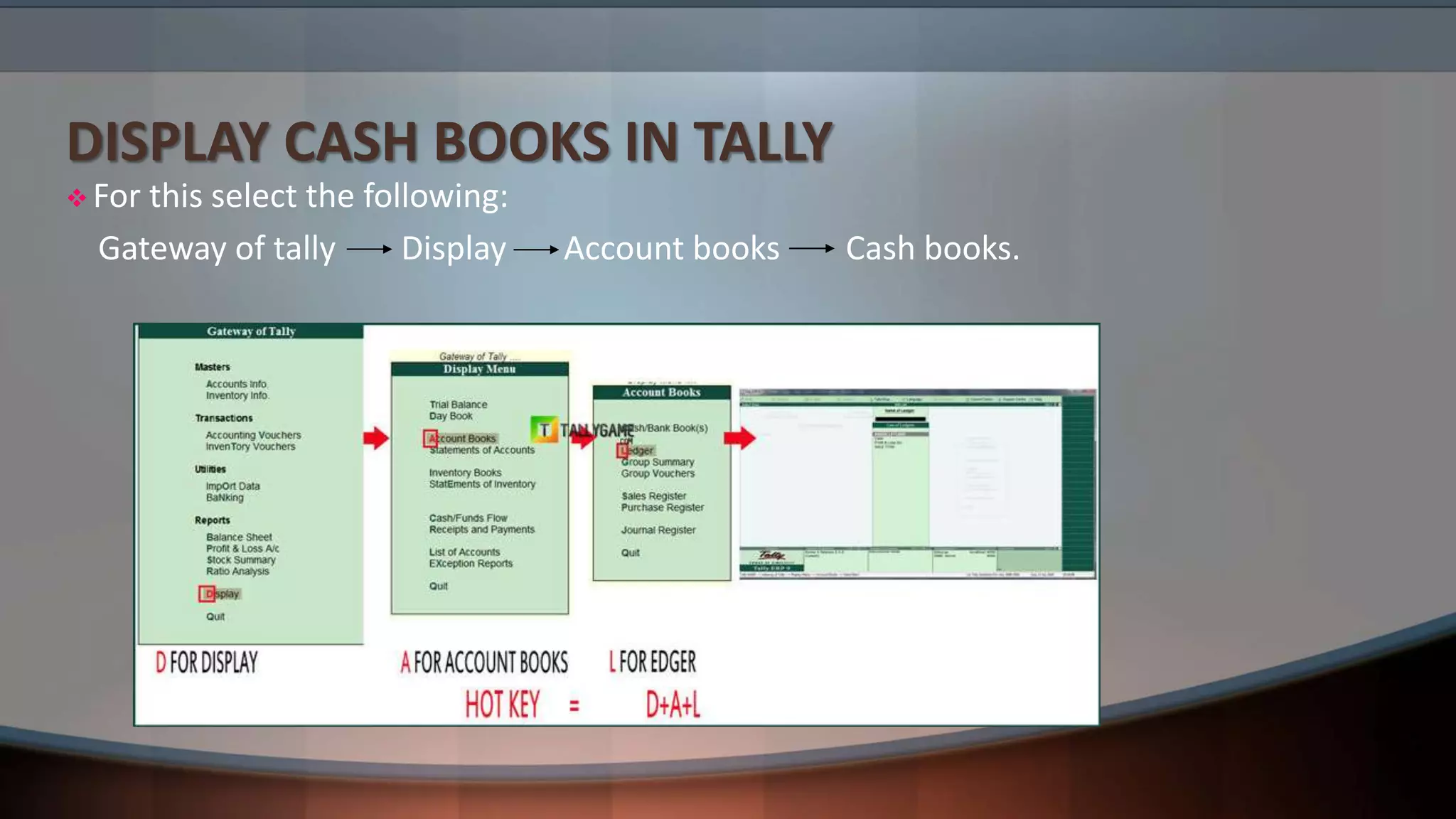 Display reports in tally | PPTX