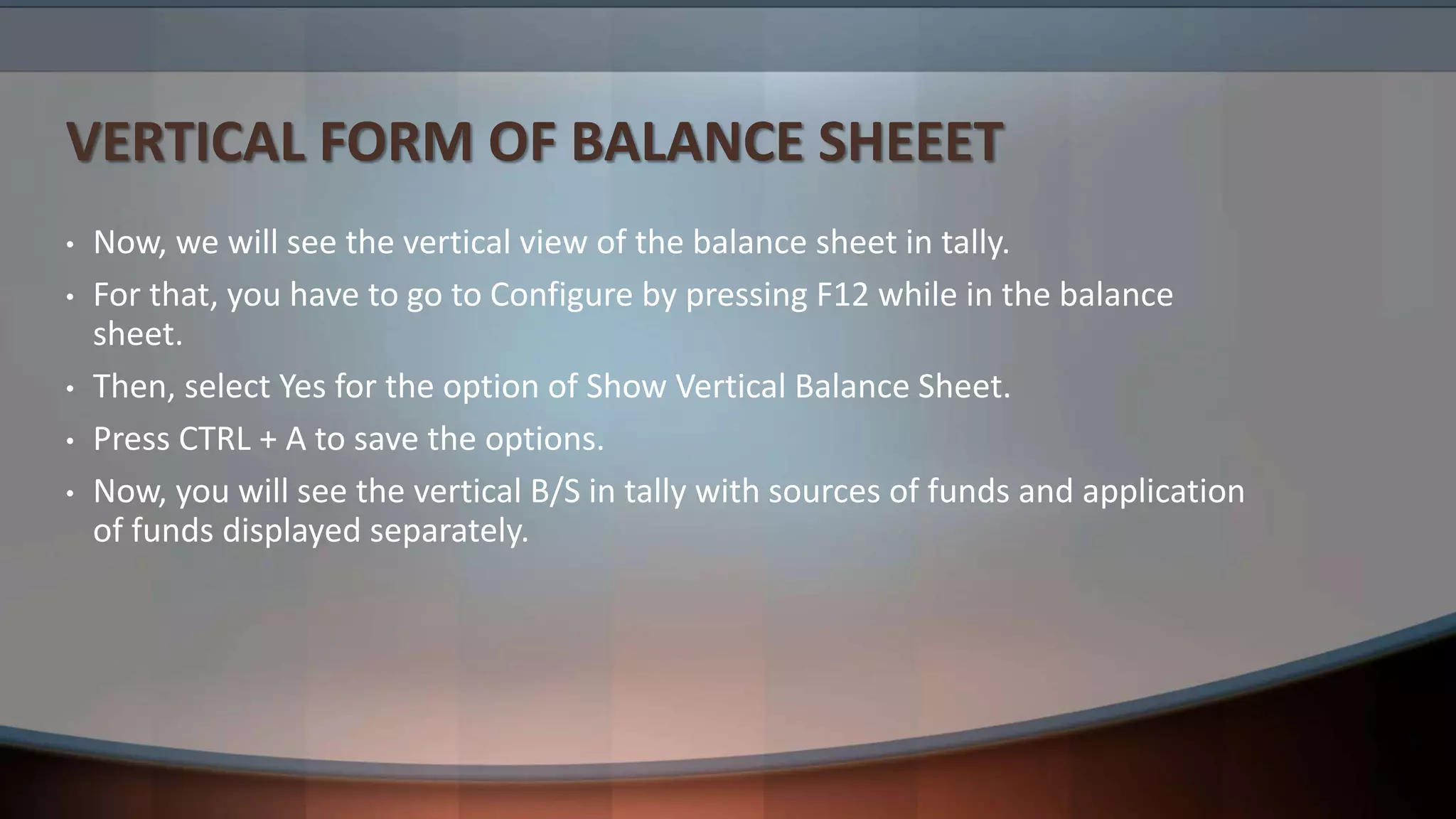 Display reports in tally | PPTX