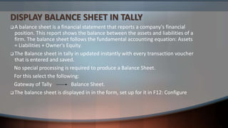 Display reports in tally | PPTX