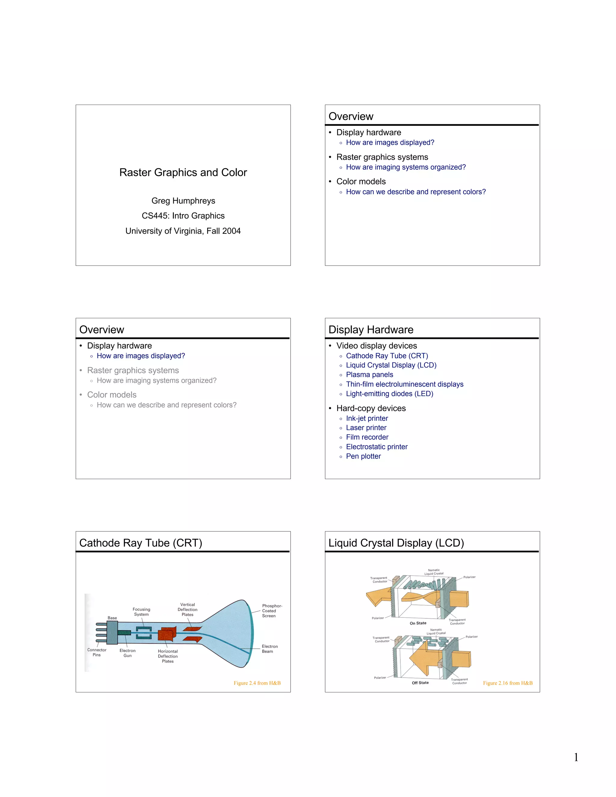 Displays and color system in computer graphics(Computer graphics tutorials) | PDF