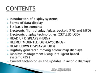 Display systems used in avionics | PPTX
