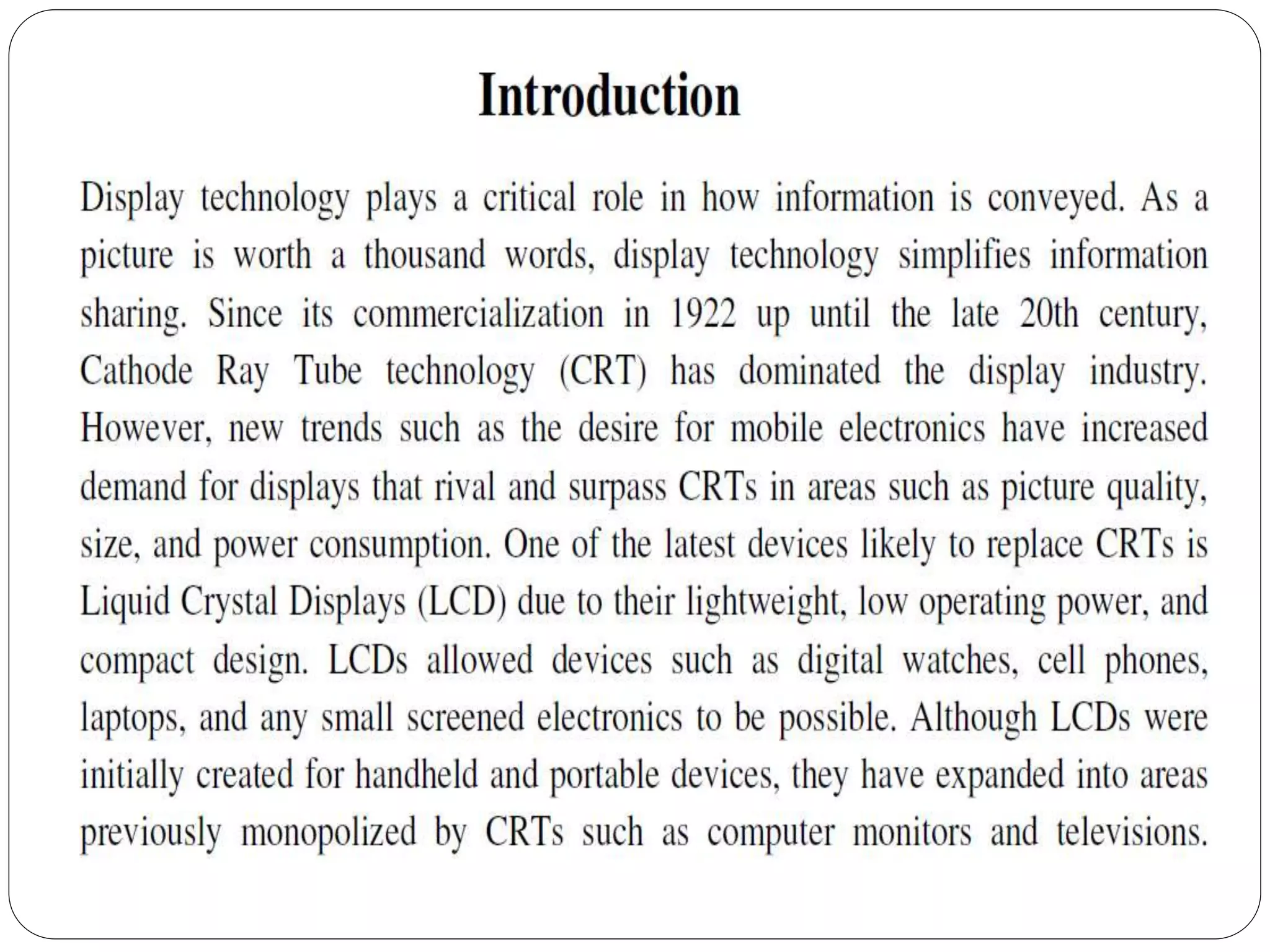 Display technology (LCD) BASICS | PPTX