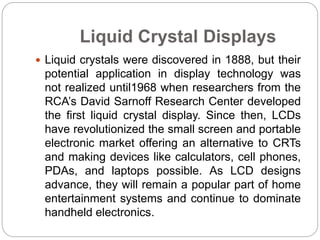Display technology (LCD) BASICS | PPTX