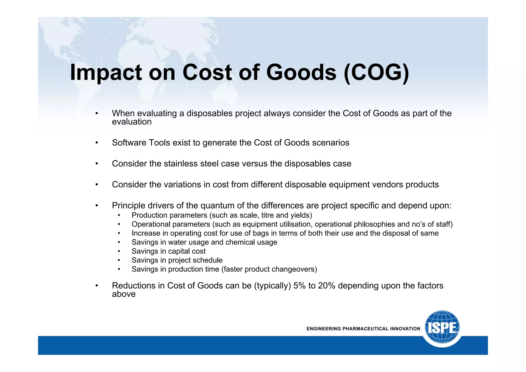 Single Use (Disposables) Presentation | PDF | Chemistry | Science