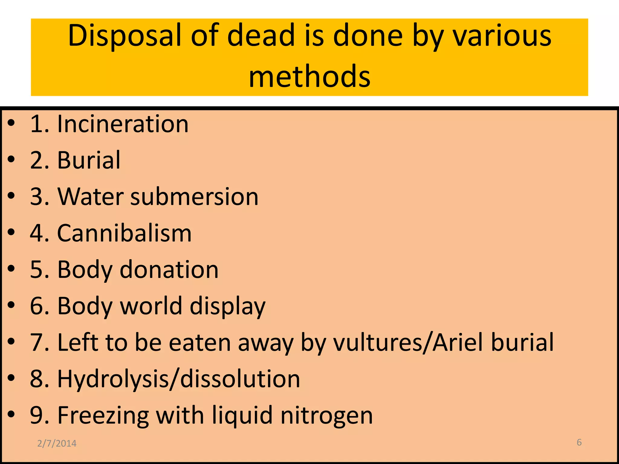 Disposal of dead body | PPTX