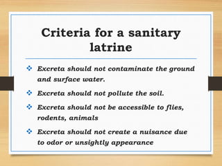 Disposal of excreta | PPTX