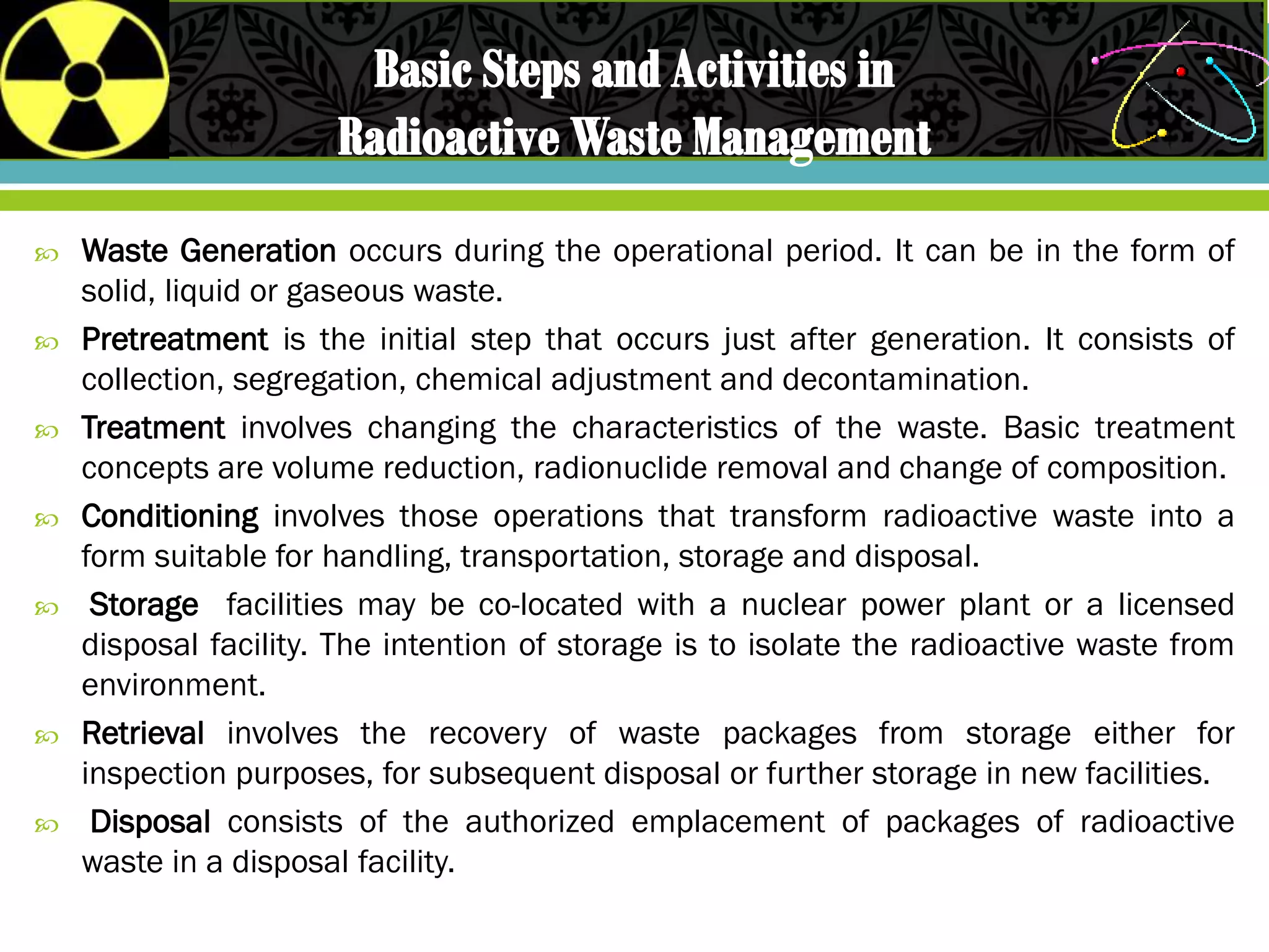 Disposal of radioactive waste | PPTX
