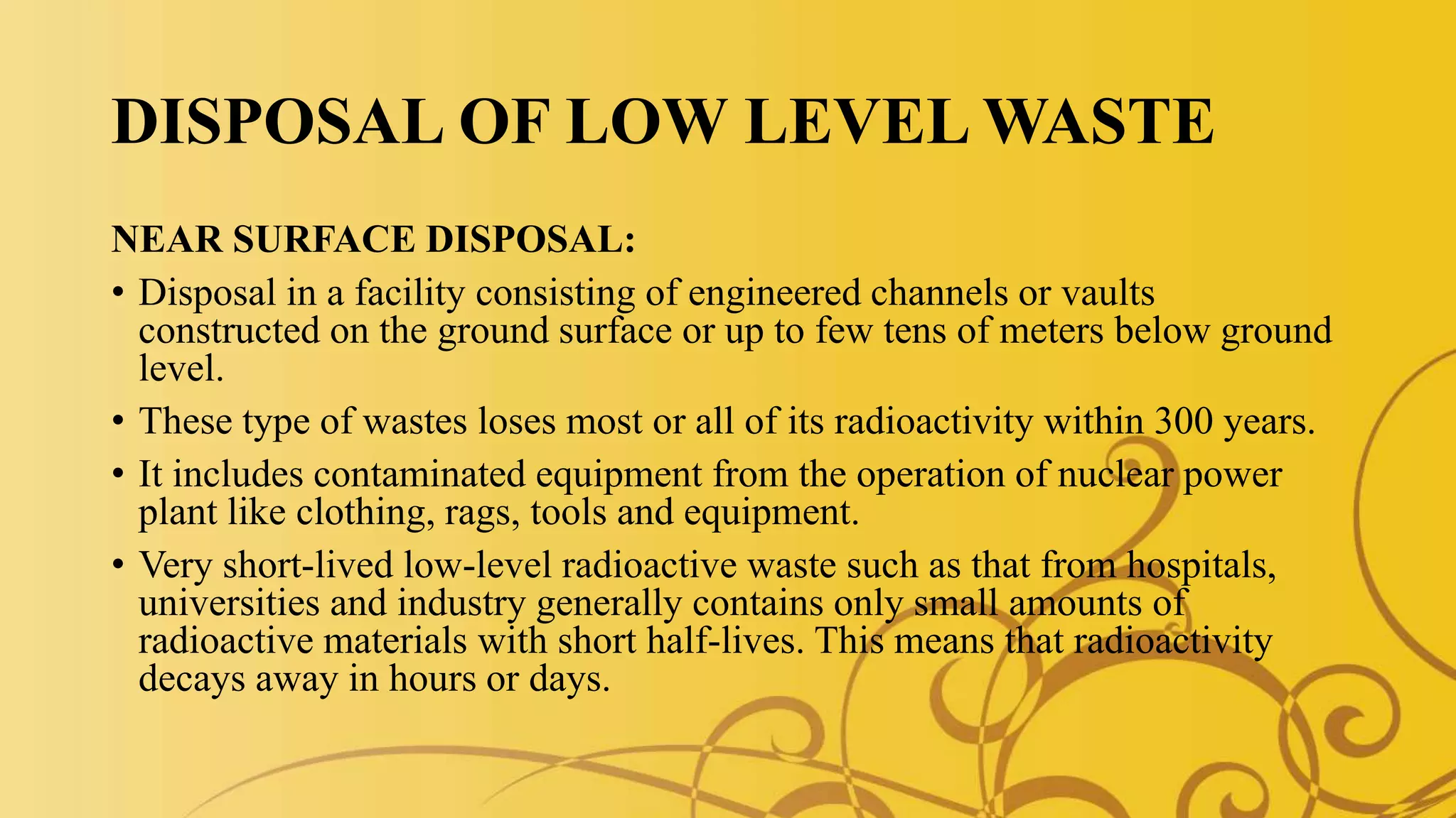 Disposal of radioactive waste | PPTX