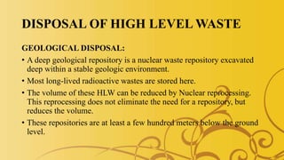 Disposal of radioactive waste | PPTX