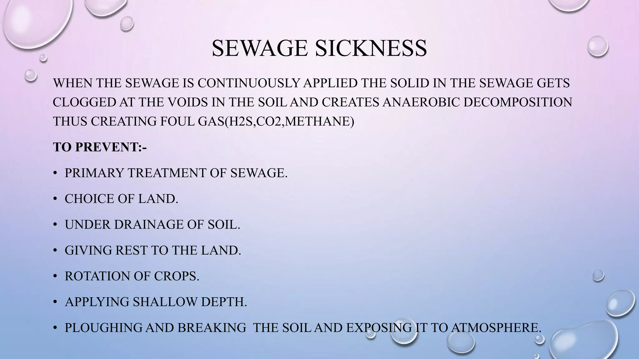 Disposal of sewage and sludge management | PPTX