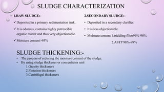 Disposal of sewage and sludge management | PPTX