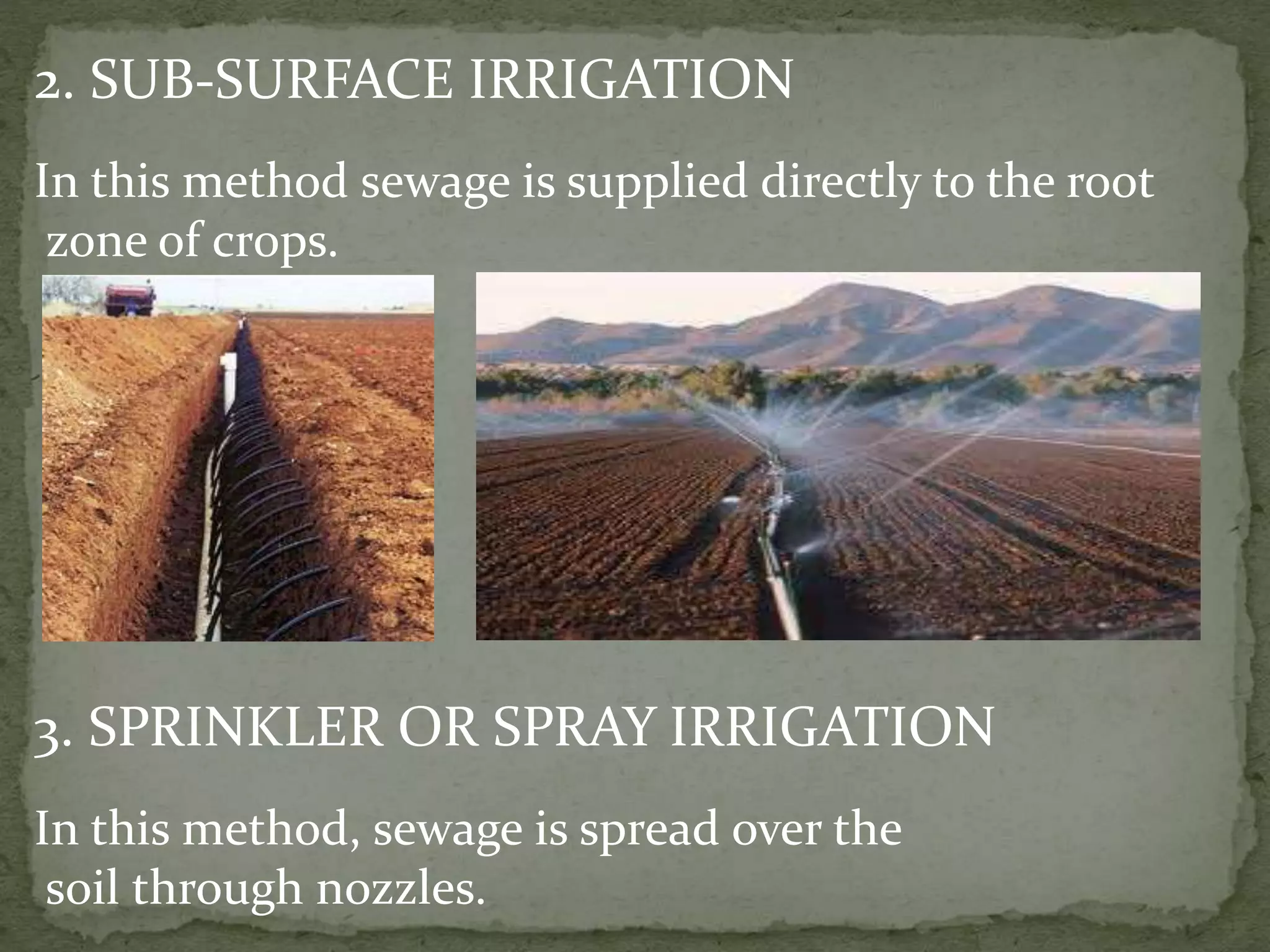Disposal of sewage on land | PPTX