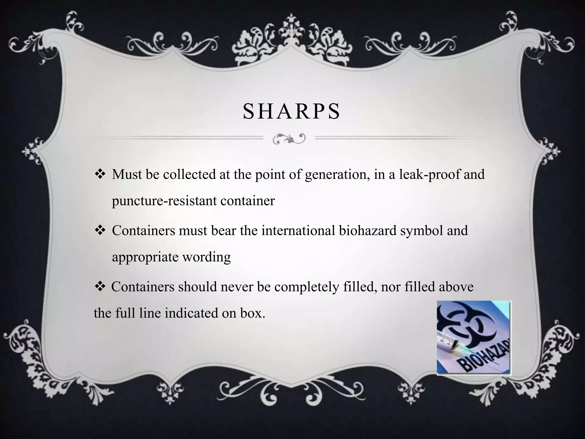 Disposal of sharp wastes(BIO MEDICAL WASTE MANAGEMENT) | PPTX