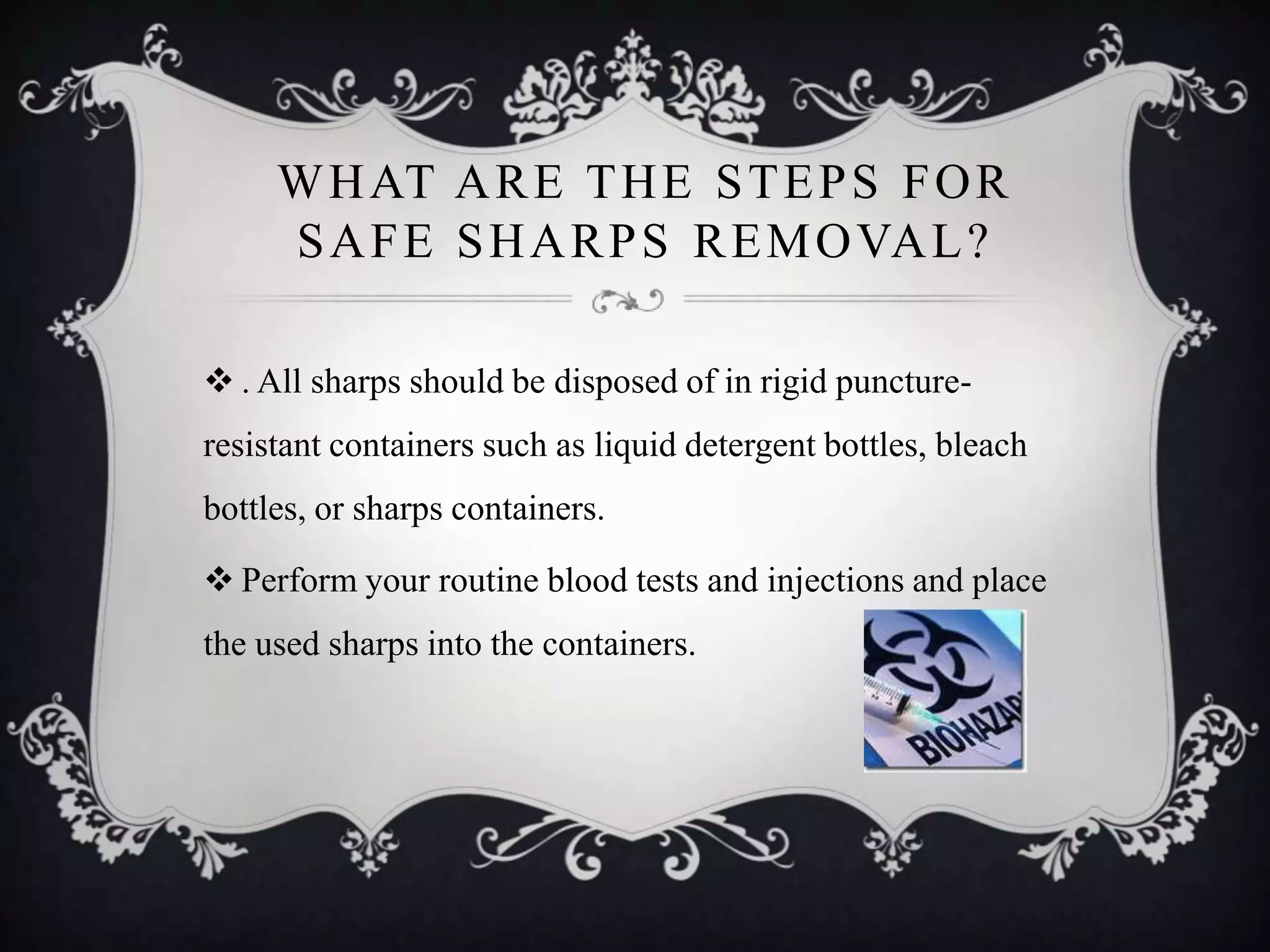 Disposal of sharp wastes(BIO MEDICAL WASTE MANAGEMENT) | PPTX