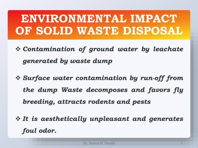 Disposal of solid waste | PPTX