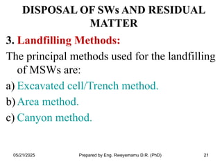 DISPOSAL OF SW AND RESIDU AL MATTER.pptx