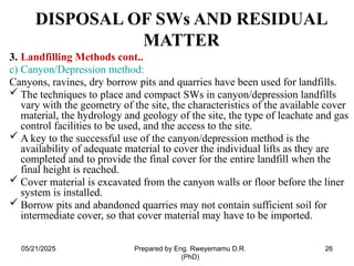 DISPOSAL OF SW AND RESIDU AL MATTER.pptx