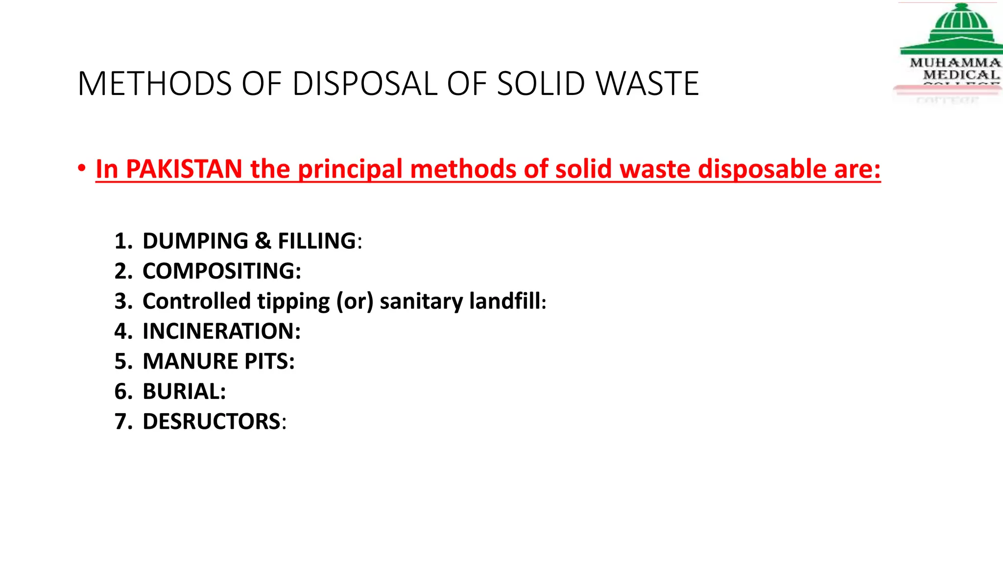 Disposal of waste | PPTX