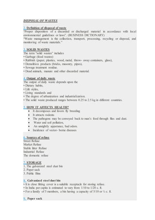 Disposal of waste | DOCX