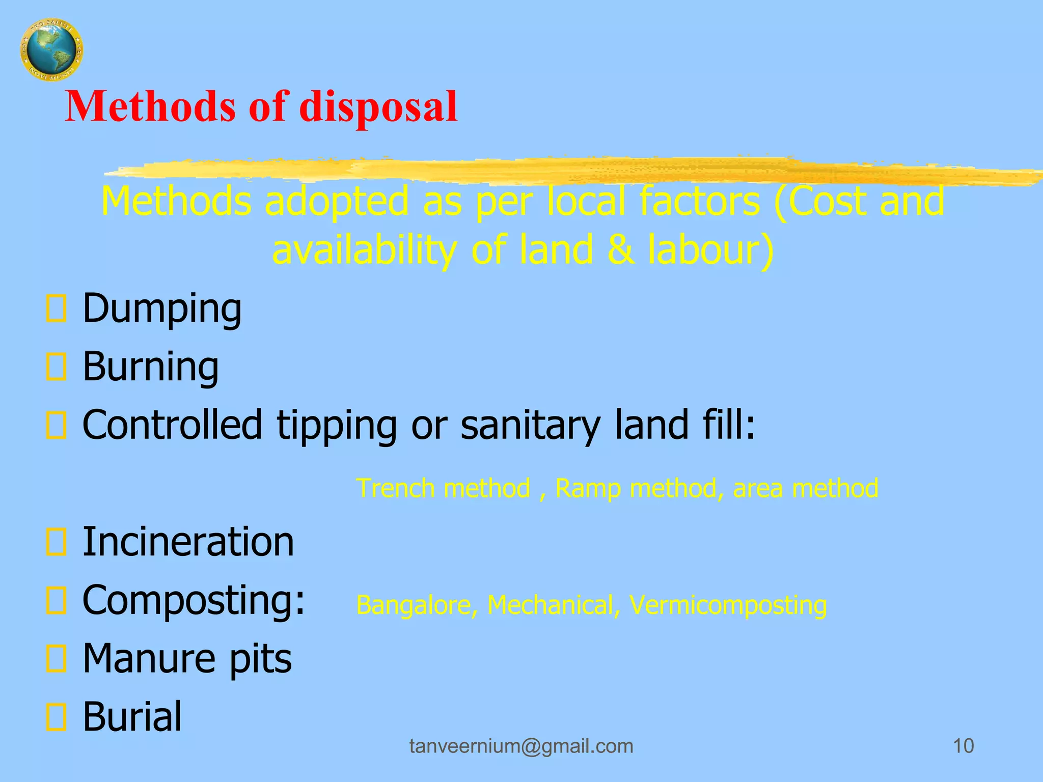 Disposal of waste | PDF