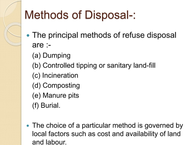 Disposal of Wastes | PPTX