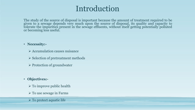 Disposal of wastewater | PPTX