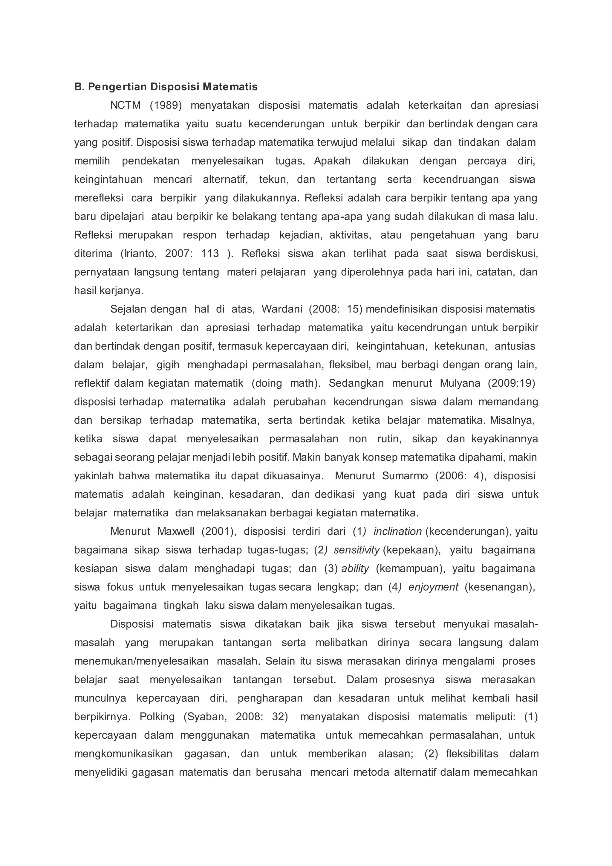 Disposisi matematis | DOCX