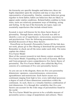 Dispositional Theory Cattell, Eysenck and AllportTrait theori.docx