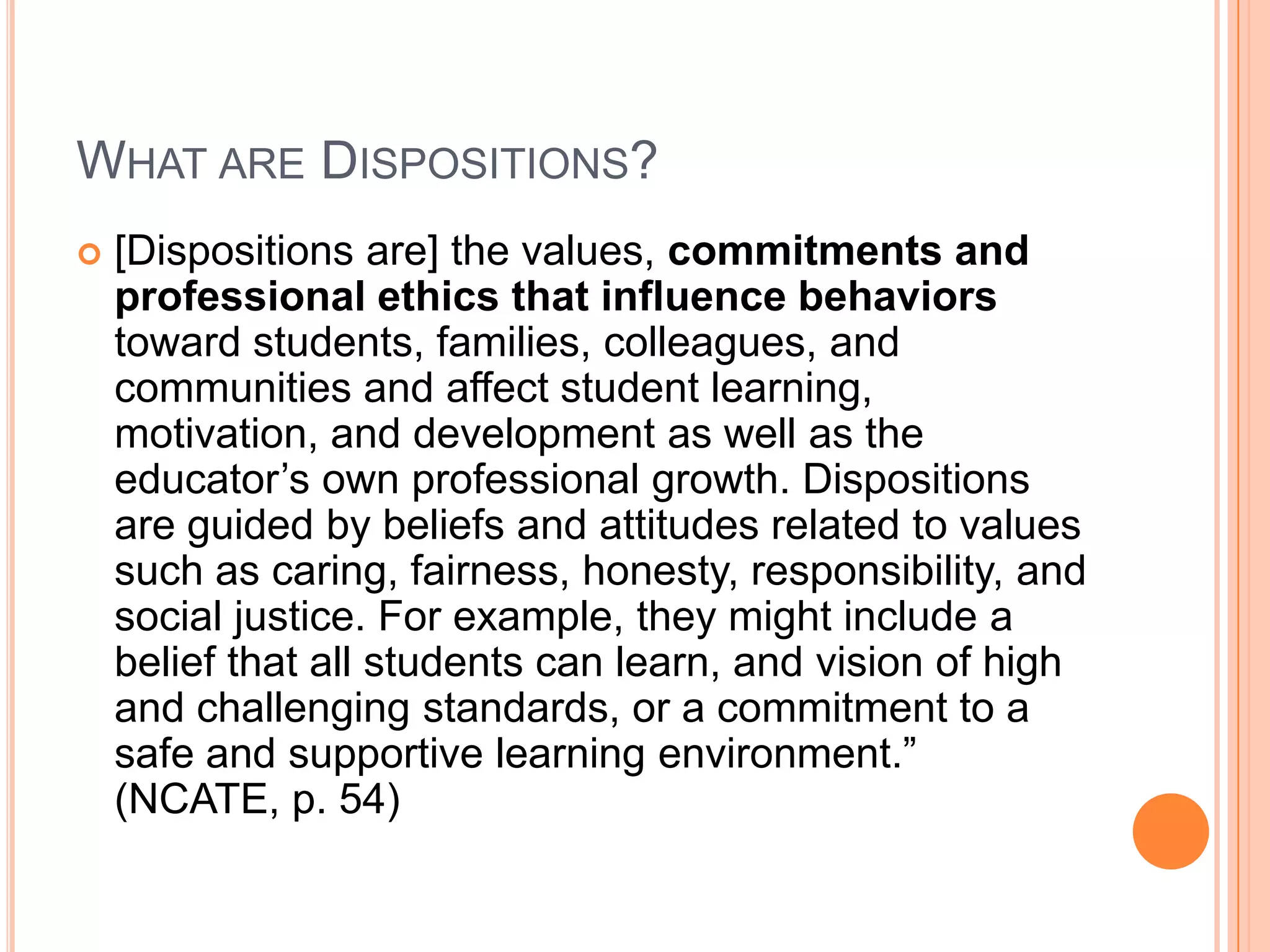 Dispositions of a teacher leader ppt | PPTX