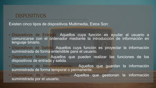 DISPOSITIVOS Y MEDIOS DE DIFUSION MULTIMEDIA | PPTX | Computer Peripherals | Computing