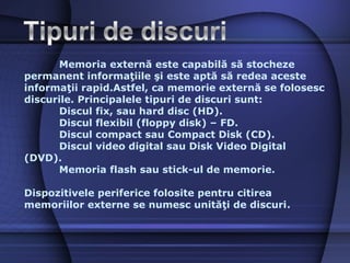 Dispozitice stocare informatii | PPT