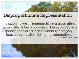Disproportionate Representation In Special Education | PPT