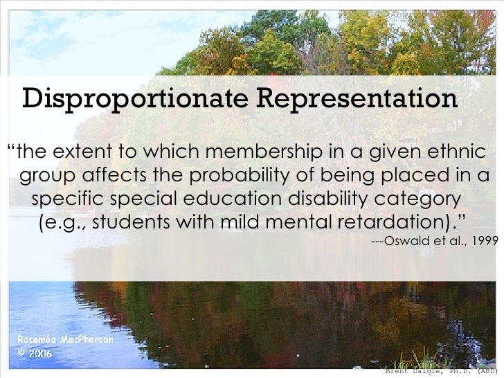 Disproportionate Representation In Special Education