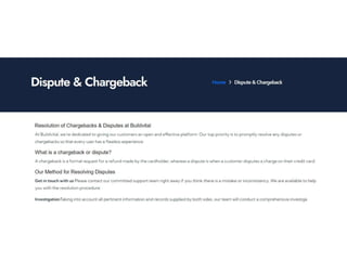 BuildVital: Guide to Dispute Resolution and Chargeback Management | PPT