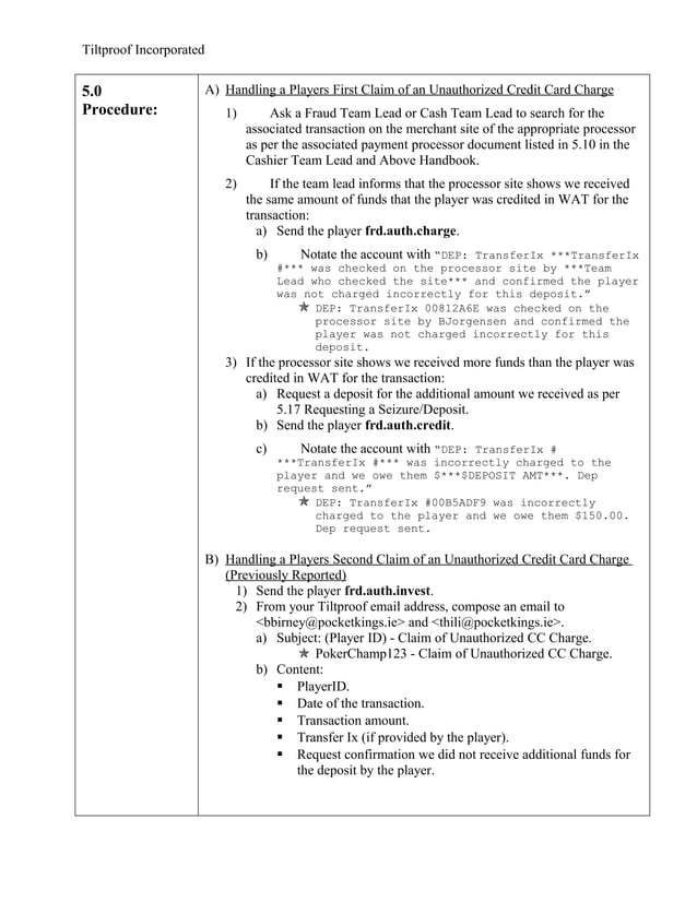 Disputed credit card charges | DOC