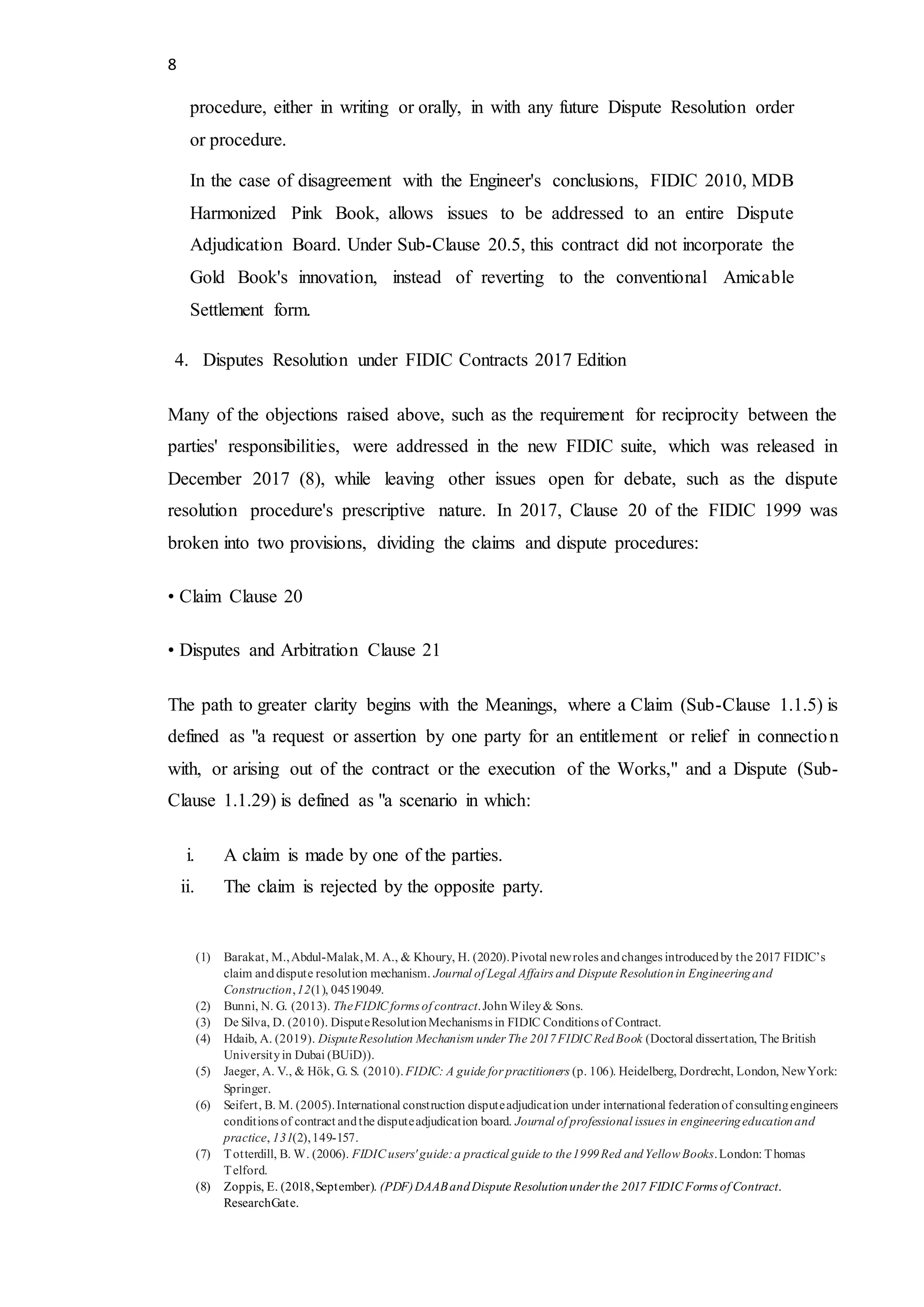 Dispute Resolution And DAAB FIDIC Contracts.docx