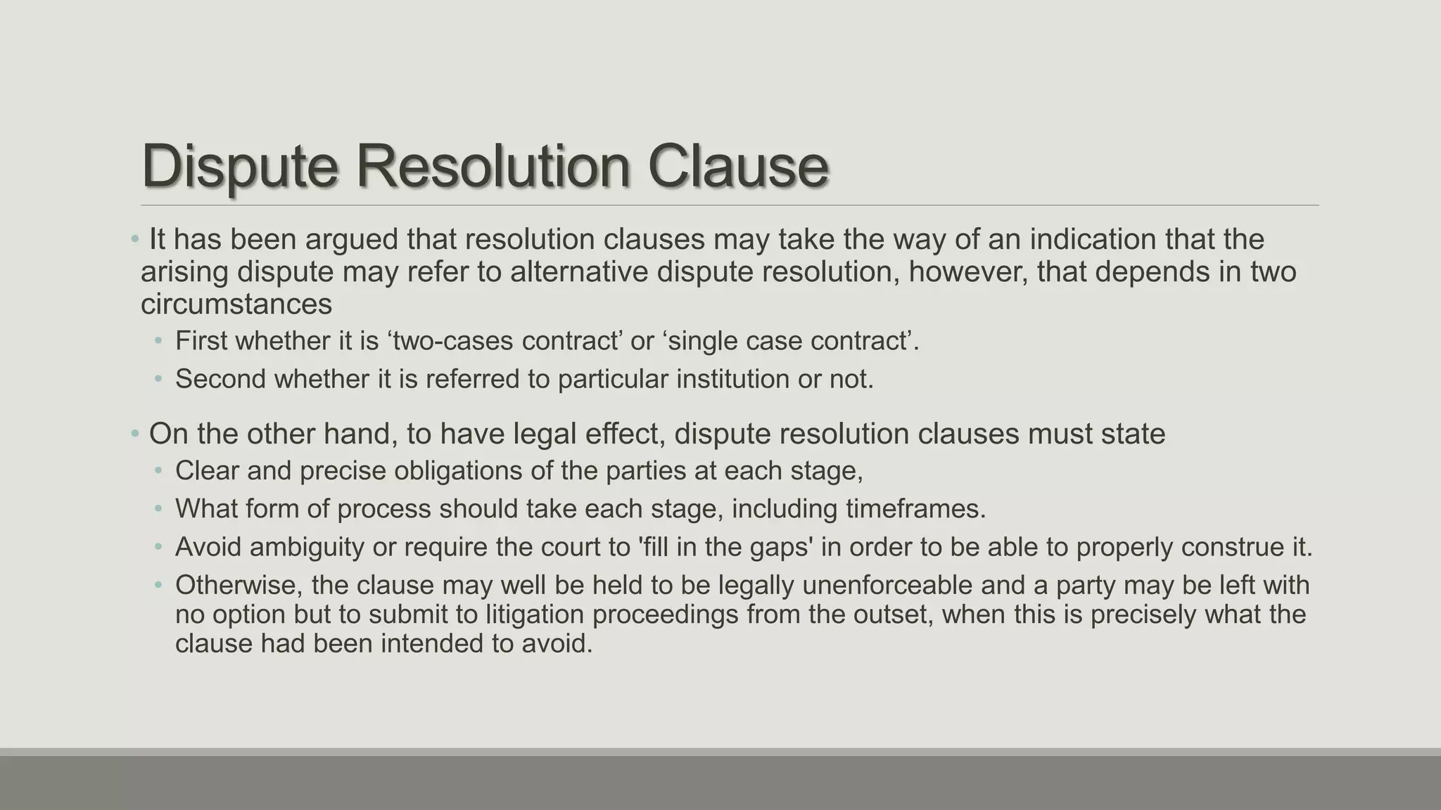 Dispute resolution clause Overview | PPTX