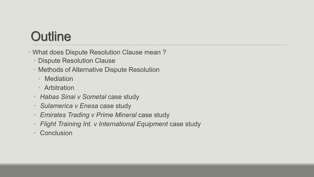 Dispute resolution clause Overview | PPT