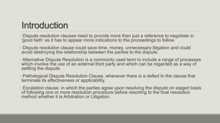 Dispute resolution clause Overview | PPT