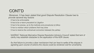 Dispute resolution clause Overview | PPT