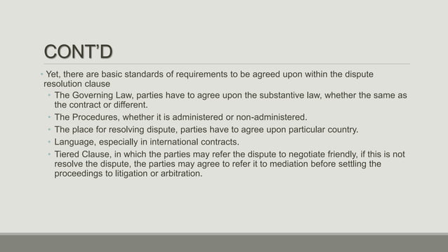 Dispute resolution clause Overview | PPT
