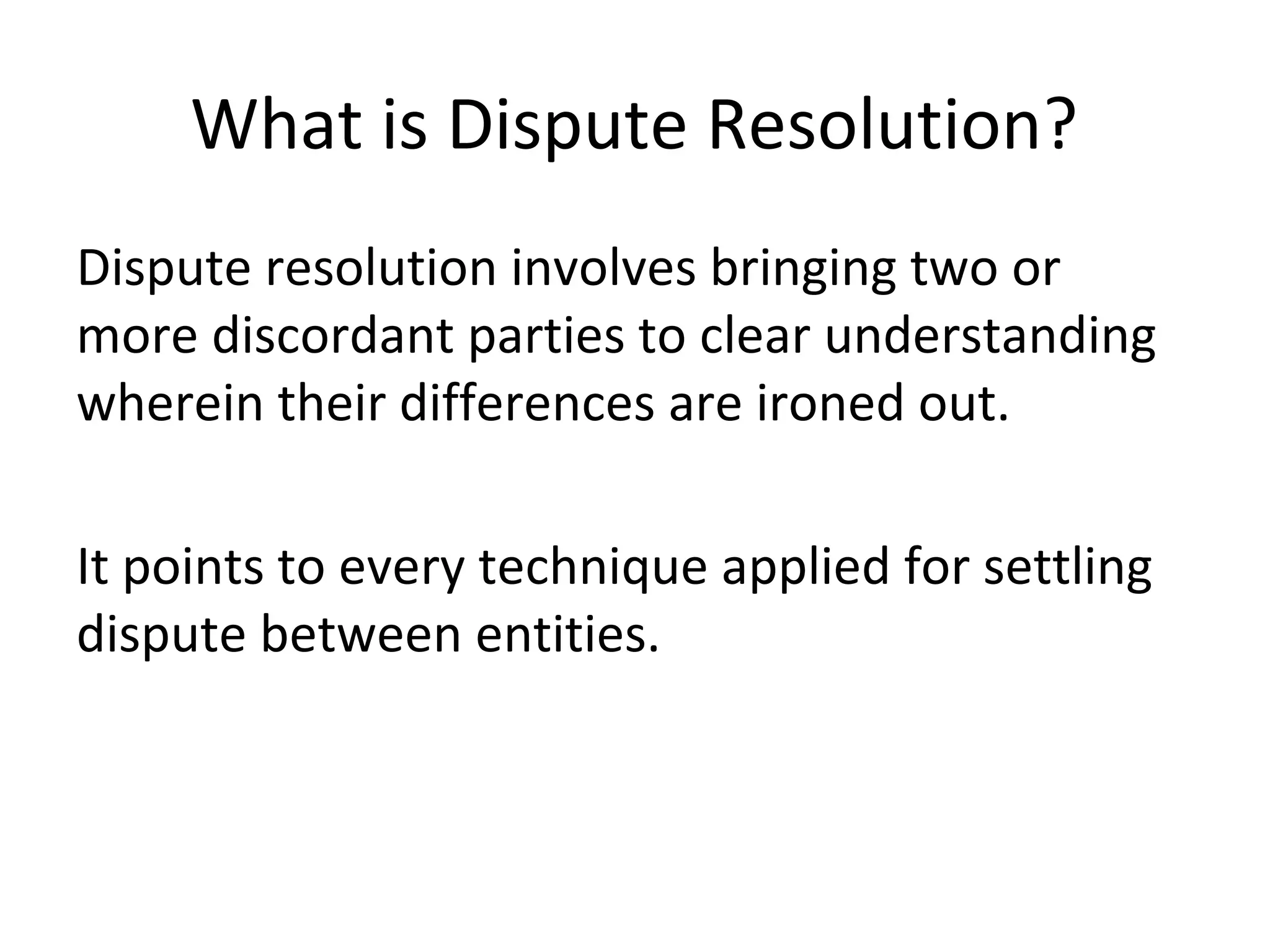 Dispute Resolution Methods | PPT