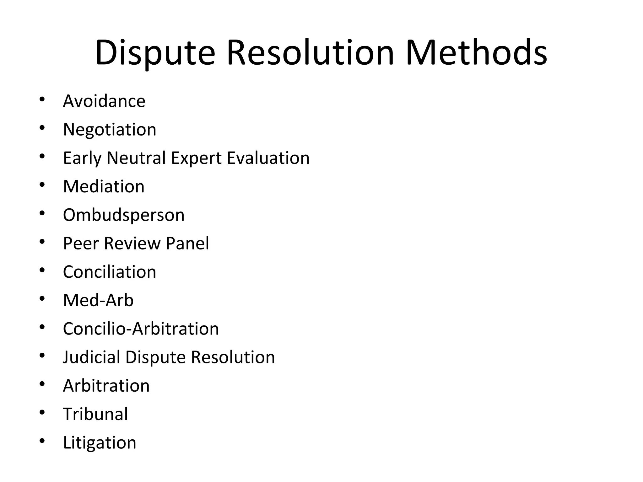 Dispute Resolution Methods | PPT