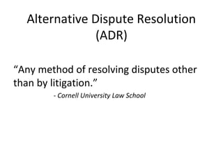 Dispute Resolution Methods | PPT