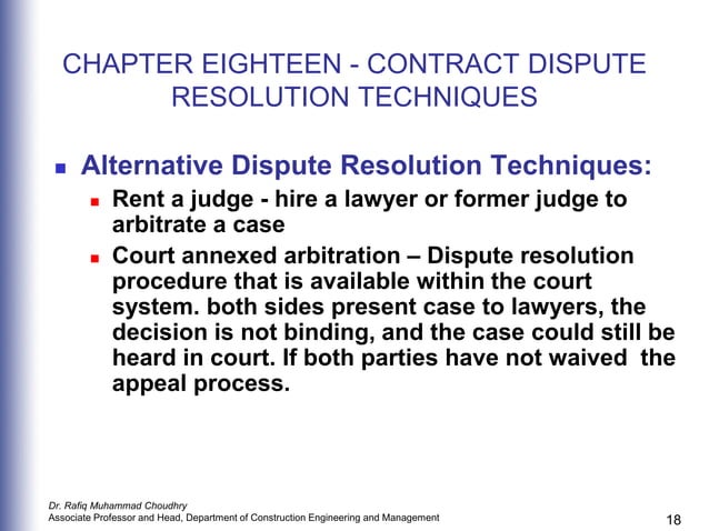 Dispute resolution technique | PPT