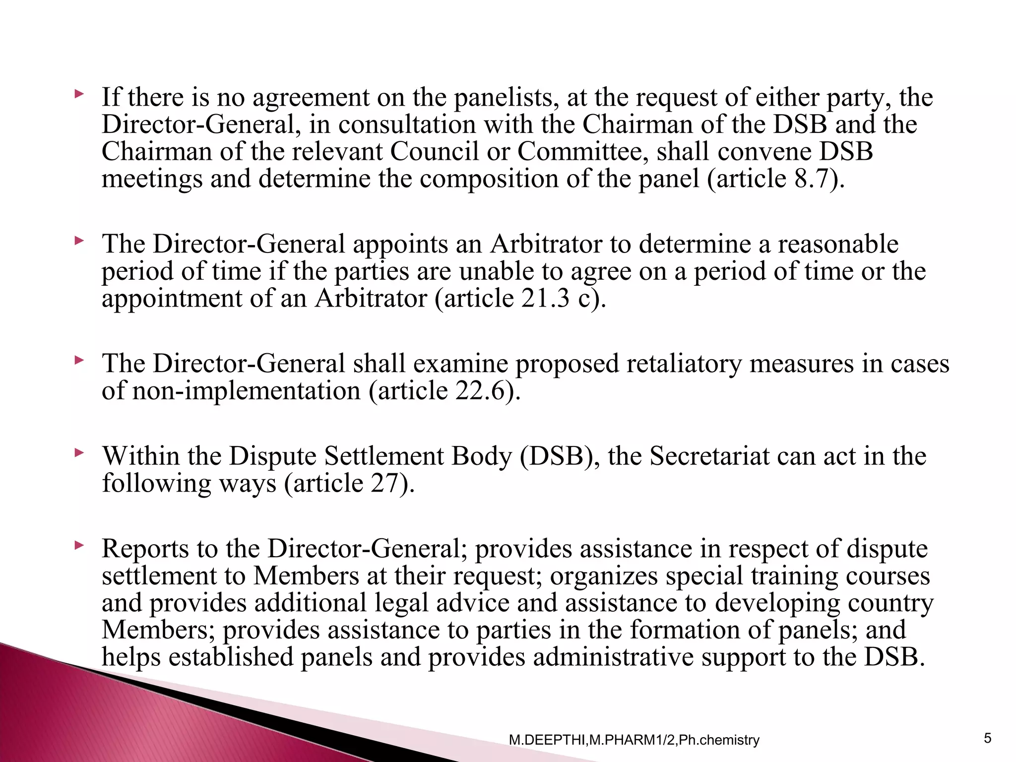 Dispute settelment in world trade organisation | PPT