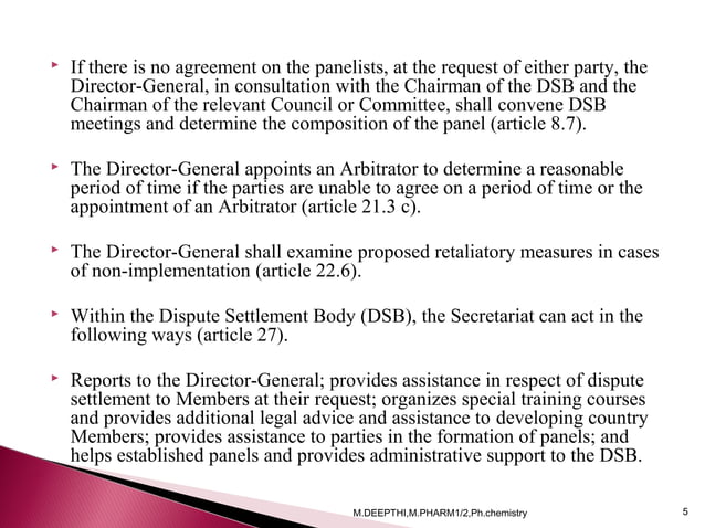 Dispute settelment in world trade organisation | PPT | Legal Services ...